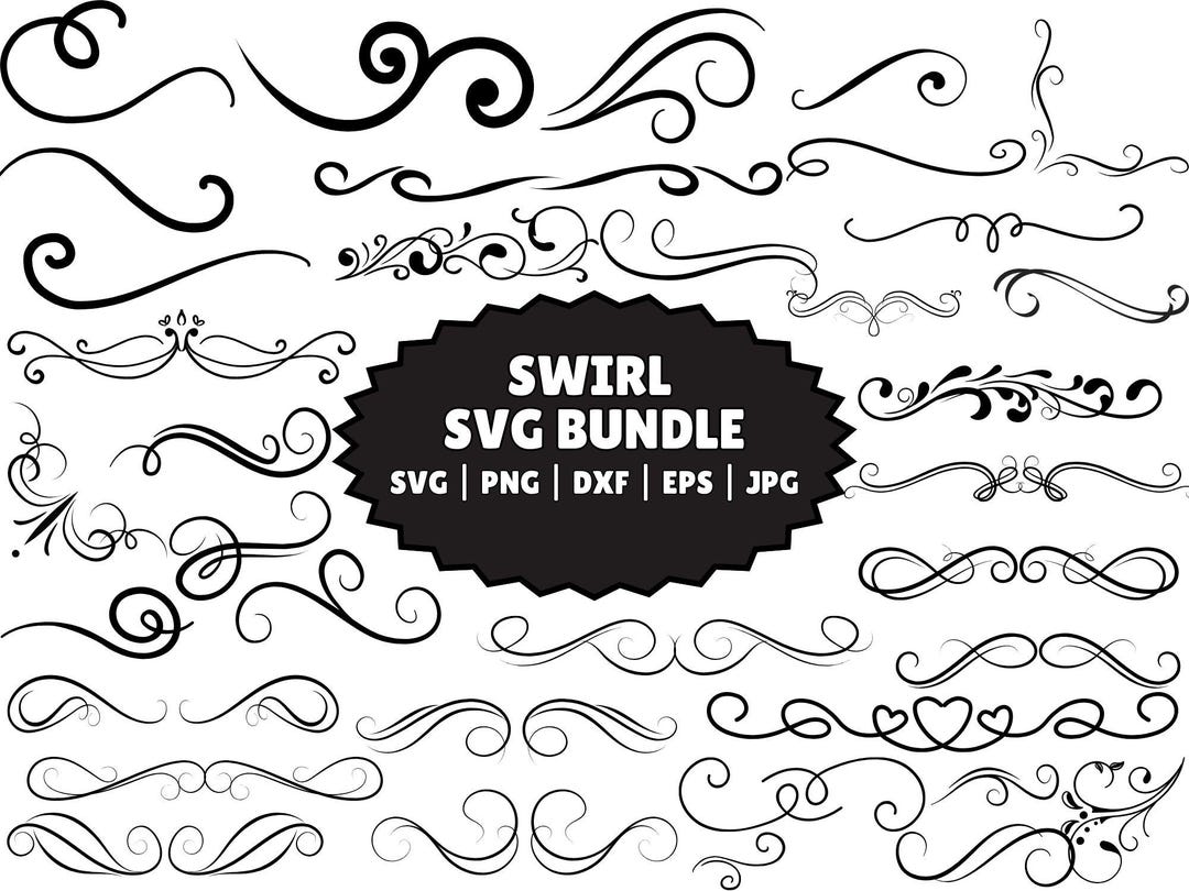Elegant Swirl SVG Clipart: Cricut Flourish Design (digital Download - Etsy
