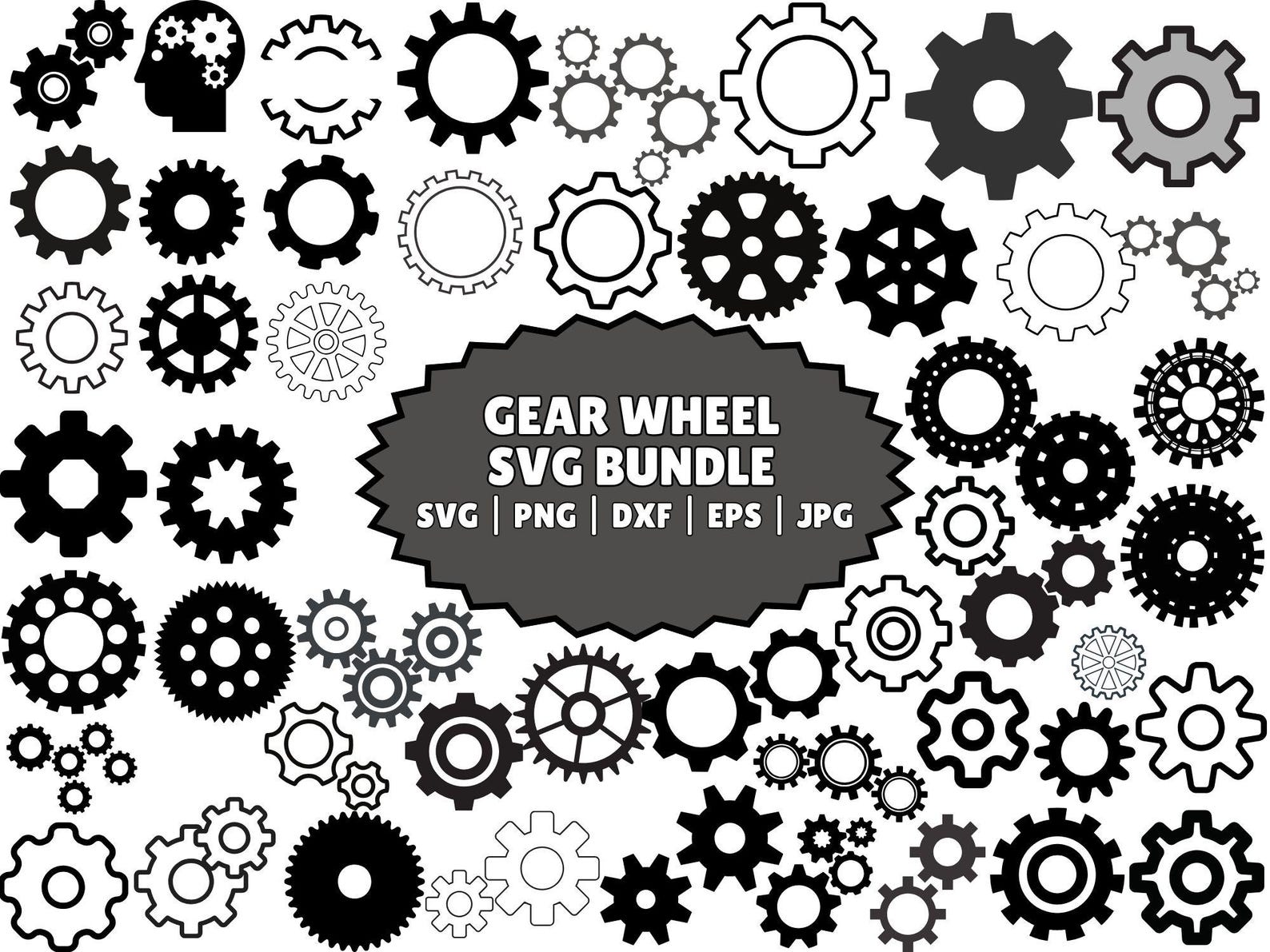 Gears SVG Bundle: Cogs, Metal, Steampunk (digital Files) - Etsy
