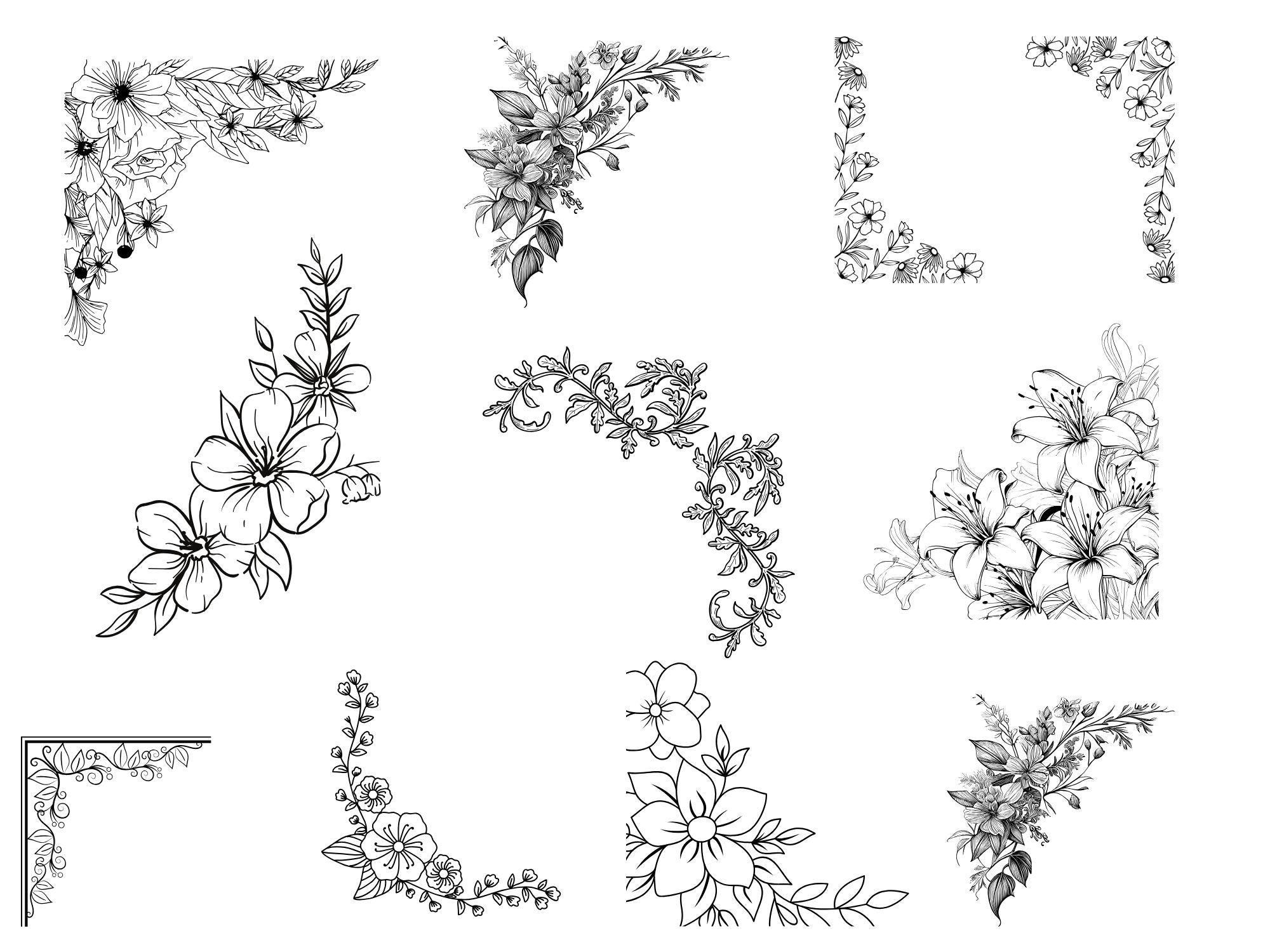 Corner Svg Bundle Corner Svg Floral Corner Svg Files Decorative
