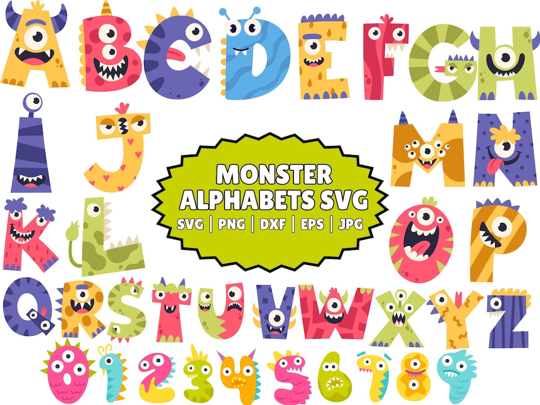 Monster Alphabet, Cute Monster Doodle Letters, Birthday Monster PNG ...