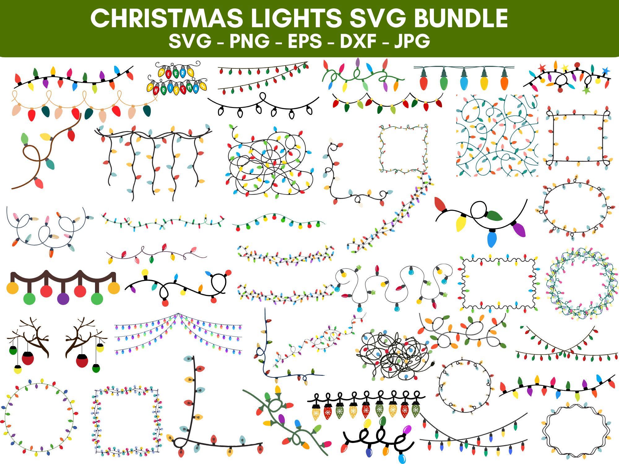 Christmas Lights SVG, Christmas Light String SVG, Christmas Lights ...