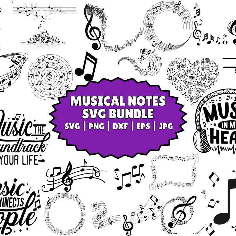 Music Notes Svg - Etsy