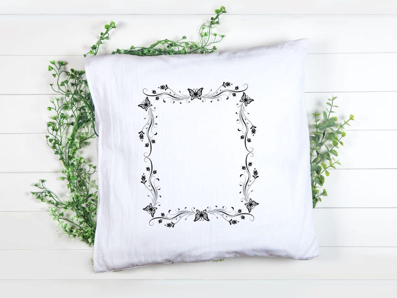 Butterfly Frame Svg, Png, Dxf, Eps, Pdf Floral Butterfly Wreath Sign ...