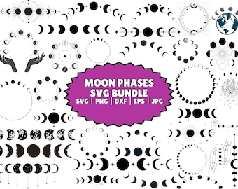 Moon Phase SVG Bundle: Lunar Crescent Clip Art (digital Download) - Etsy