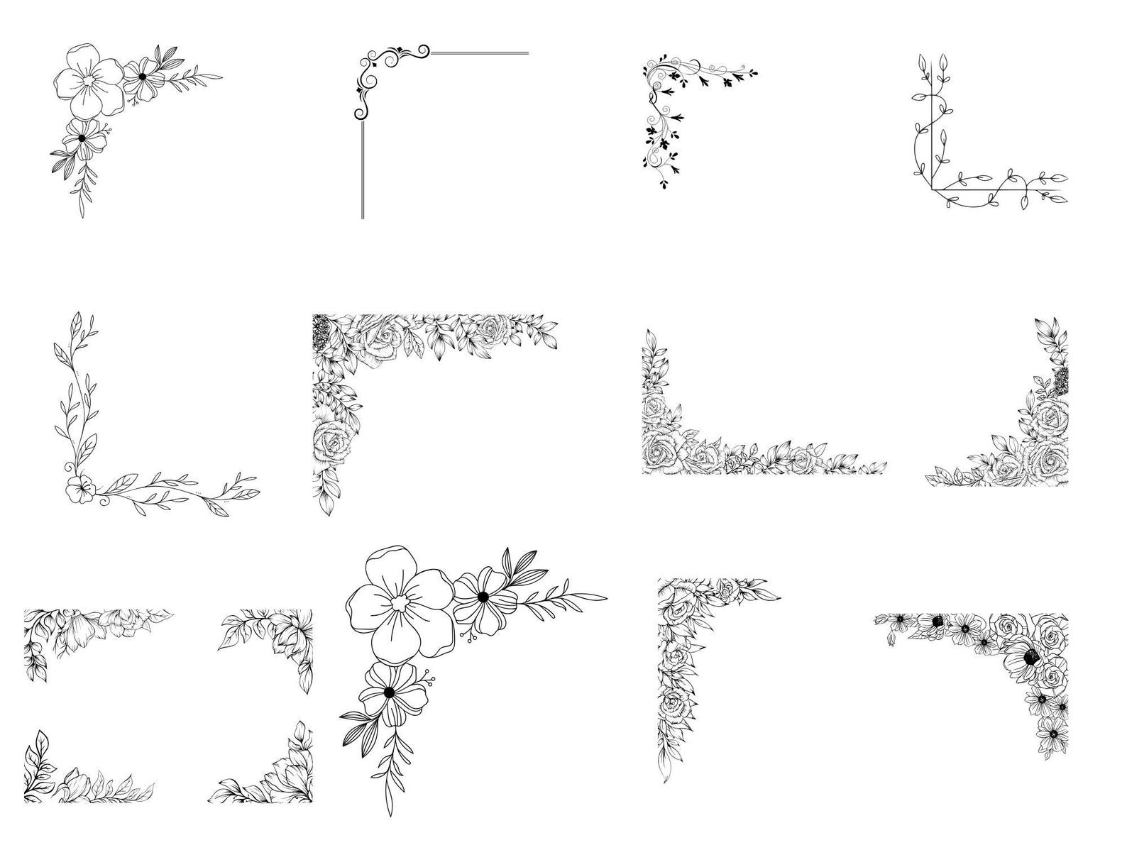 Corner Svg Bundle Corner Svg Floral Corner Svg Files Decorative