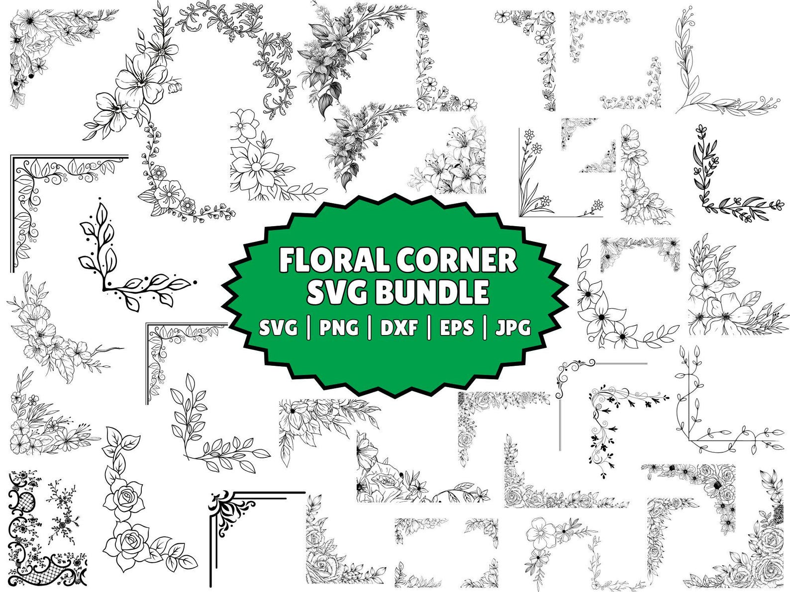 Corner Svg Bundle | Corner Svg | Floral Corner Svg Files | Decorative ...