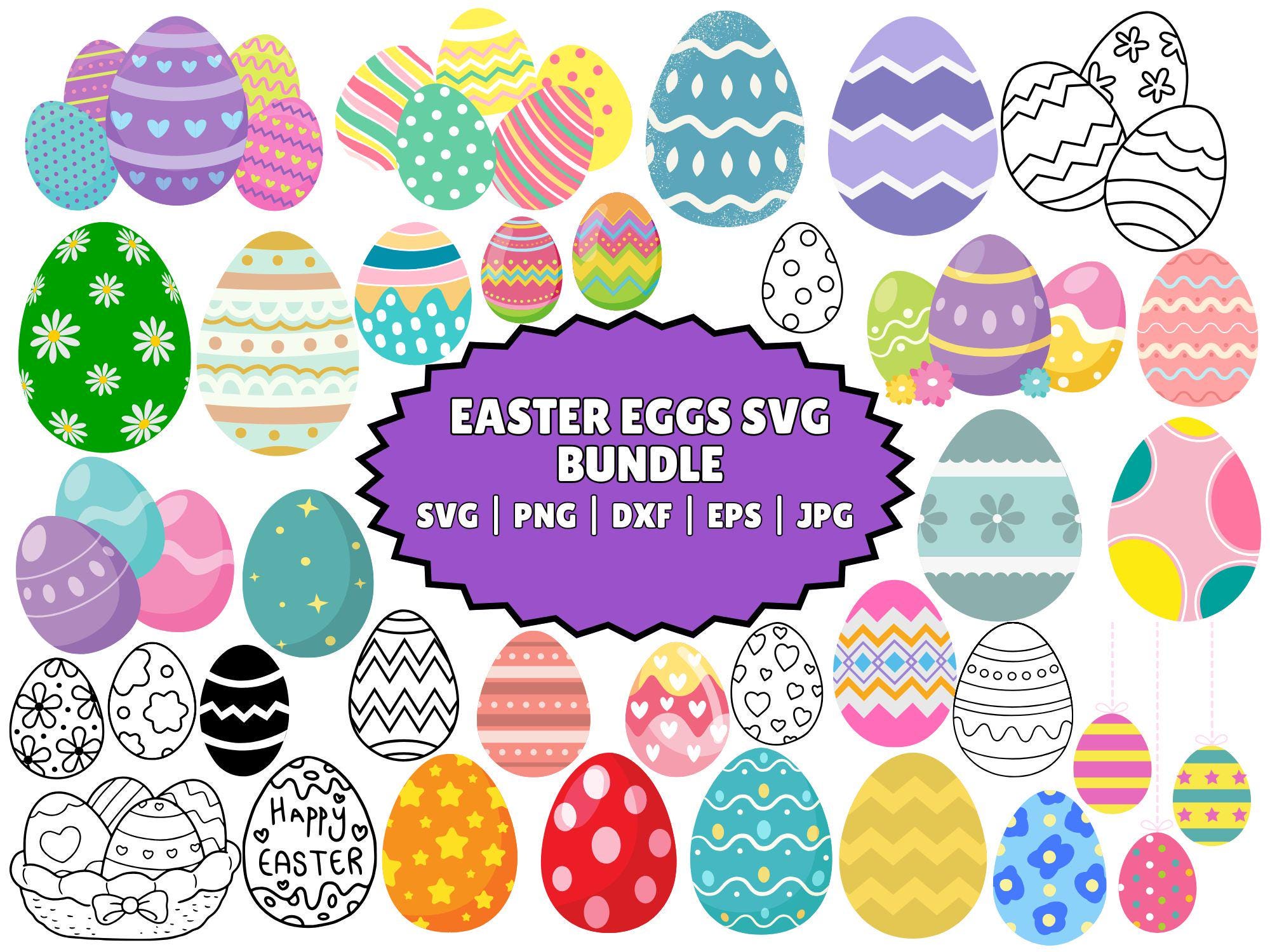 Easter Eggs SVG | Eggs SVG | Easter Eggs Cut File | Easter Eggs Clipart ...
