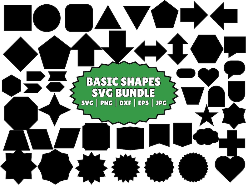Basic Shape SVG Bundle Vol 1, Basic Shape PNG Bundle, Basic Shape ...