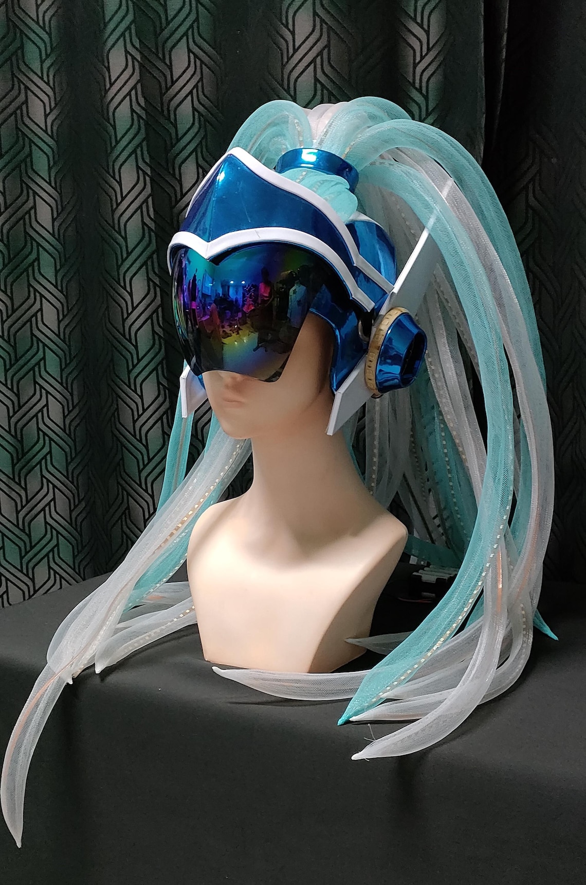 LED Light-up Futuristic Hairpiece With Animated Glow and Visor LED ...