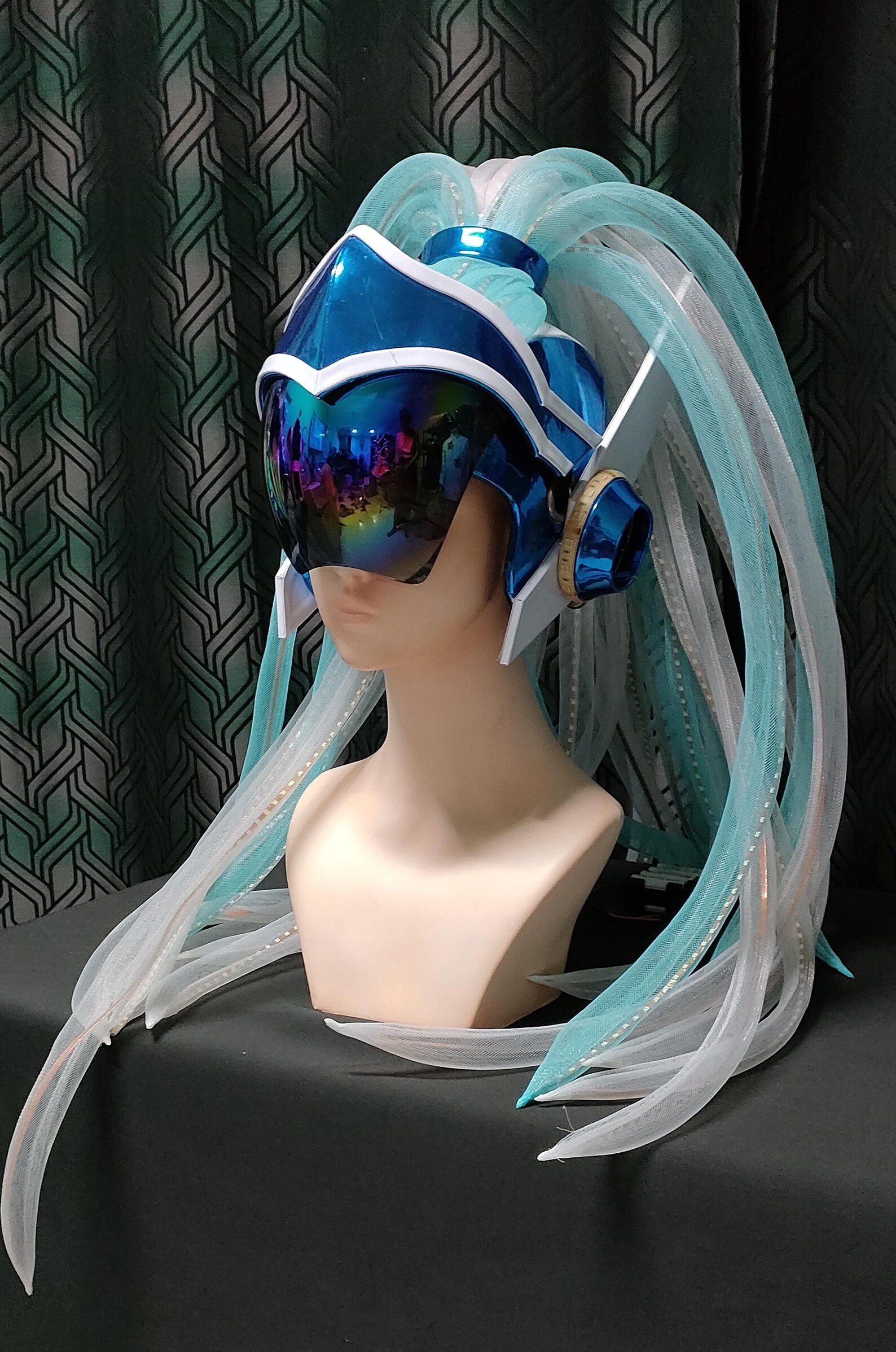 LED Light-up Futuristic Hairpiece With Animated Glow and Visor LED ...