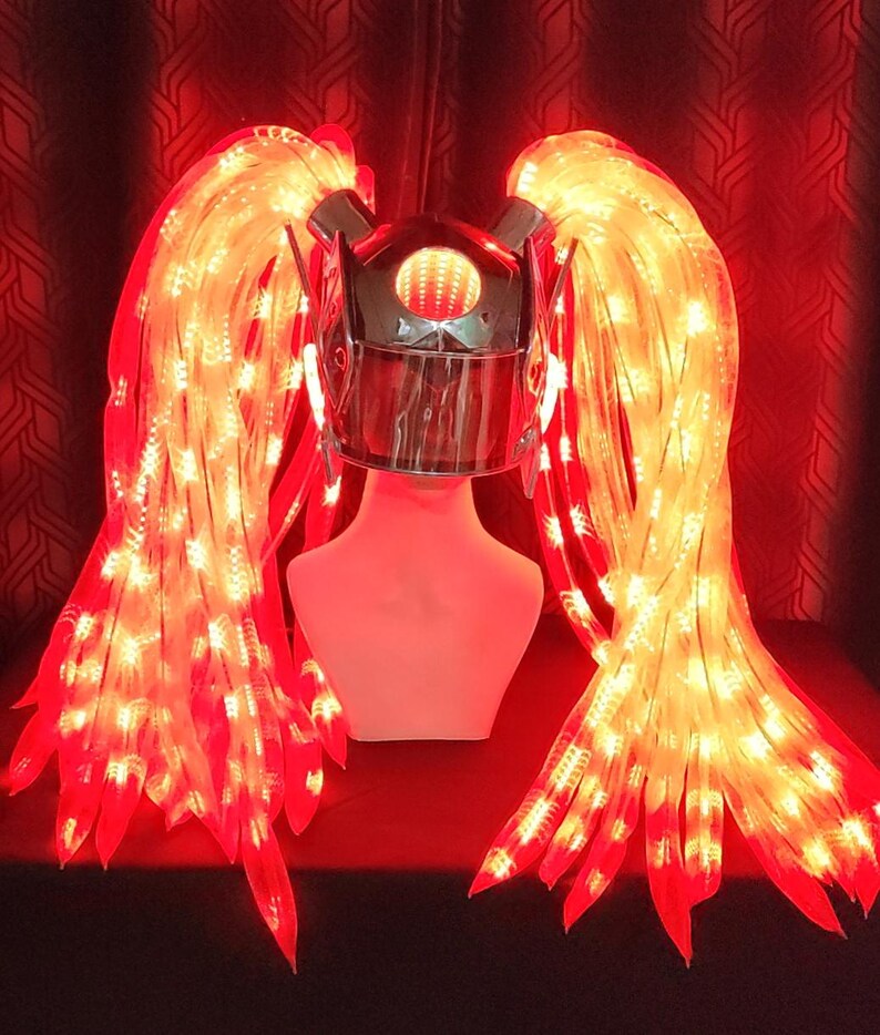 Robot LED Helmet, LED Hair, Futuristic Helmet, Cyborg Headpiece ...