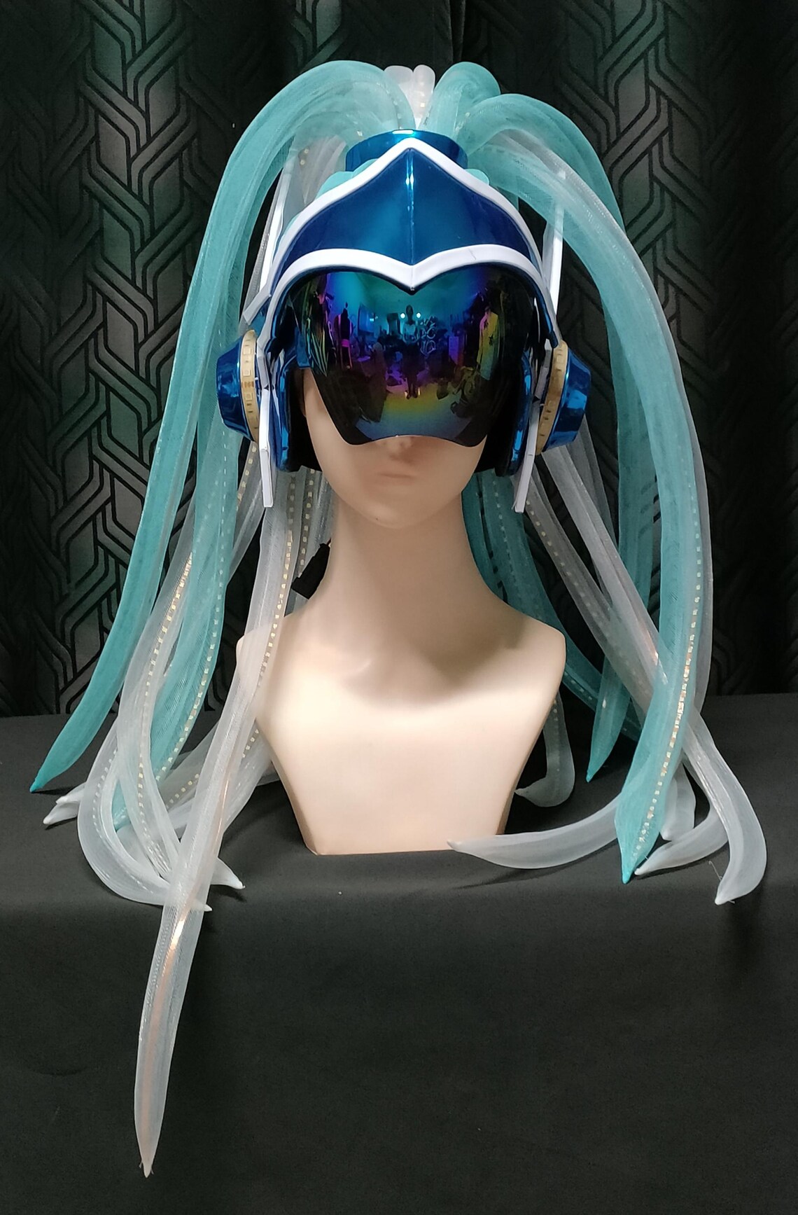 LED Light-up Futuristic Hairpiece With Animated Glow and Visor LED ...