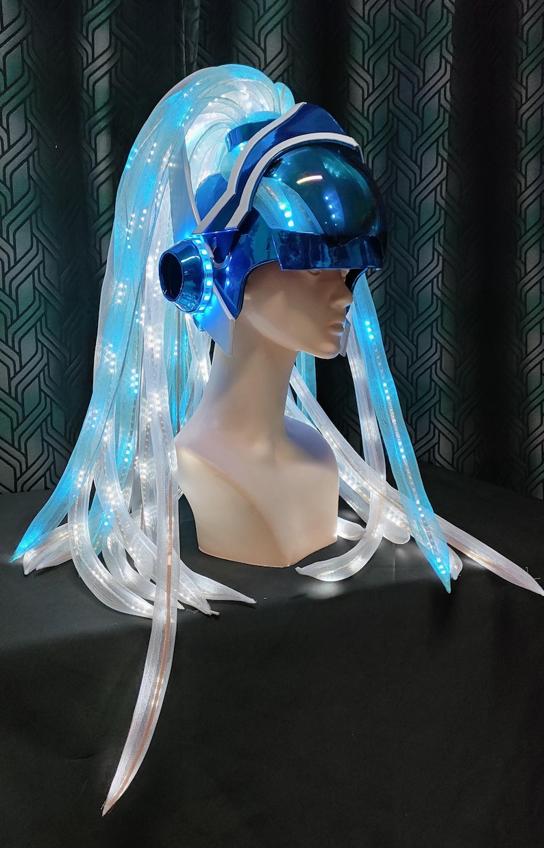 LED Light-up Futuristic Hairpiece With Animated Glow and Visor LED ...