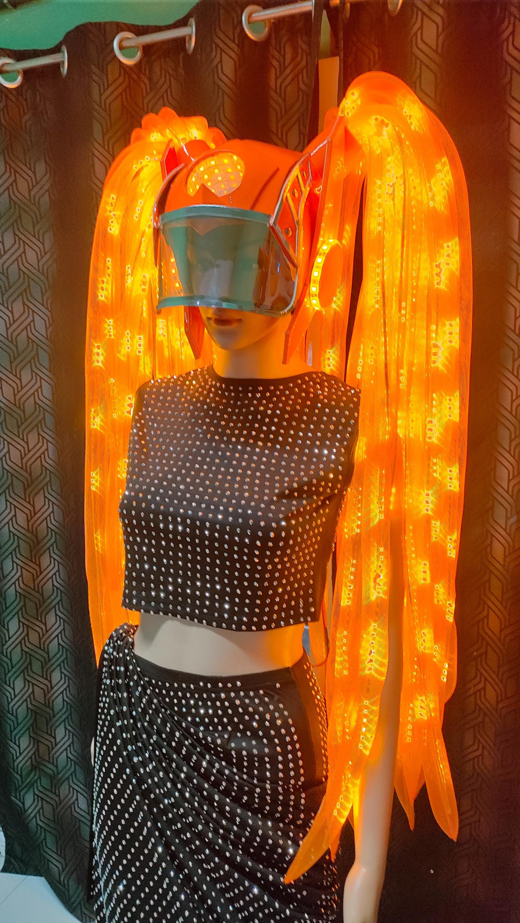 Robot LED Helmet, LED Hair, Futuristic Helmet, Cyborg Headpiece ...