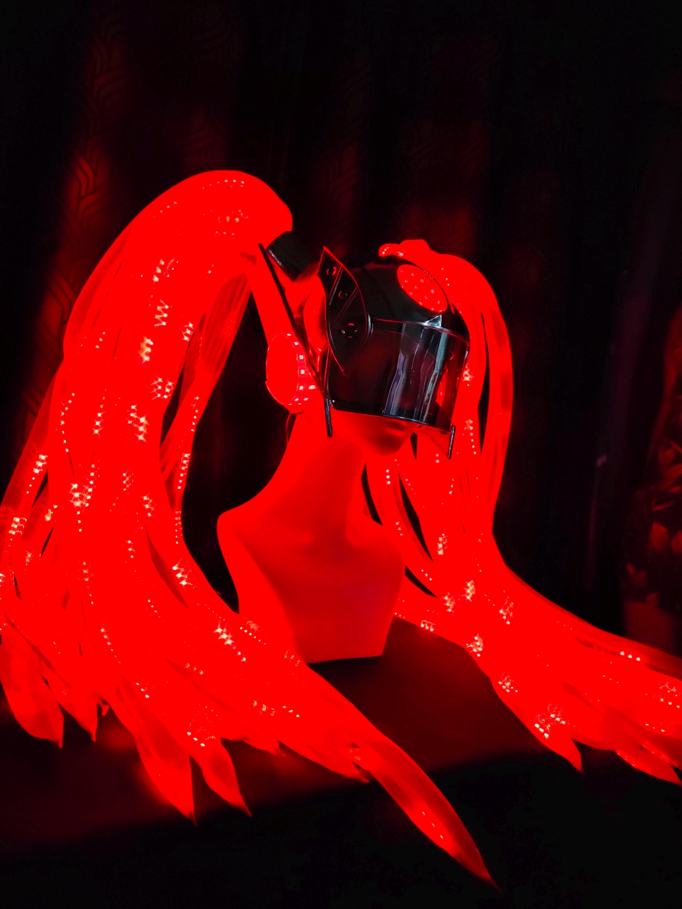 Robot LED Helmet, LED Hair, Futuristic Helmet, Cyborg Headpiece ...