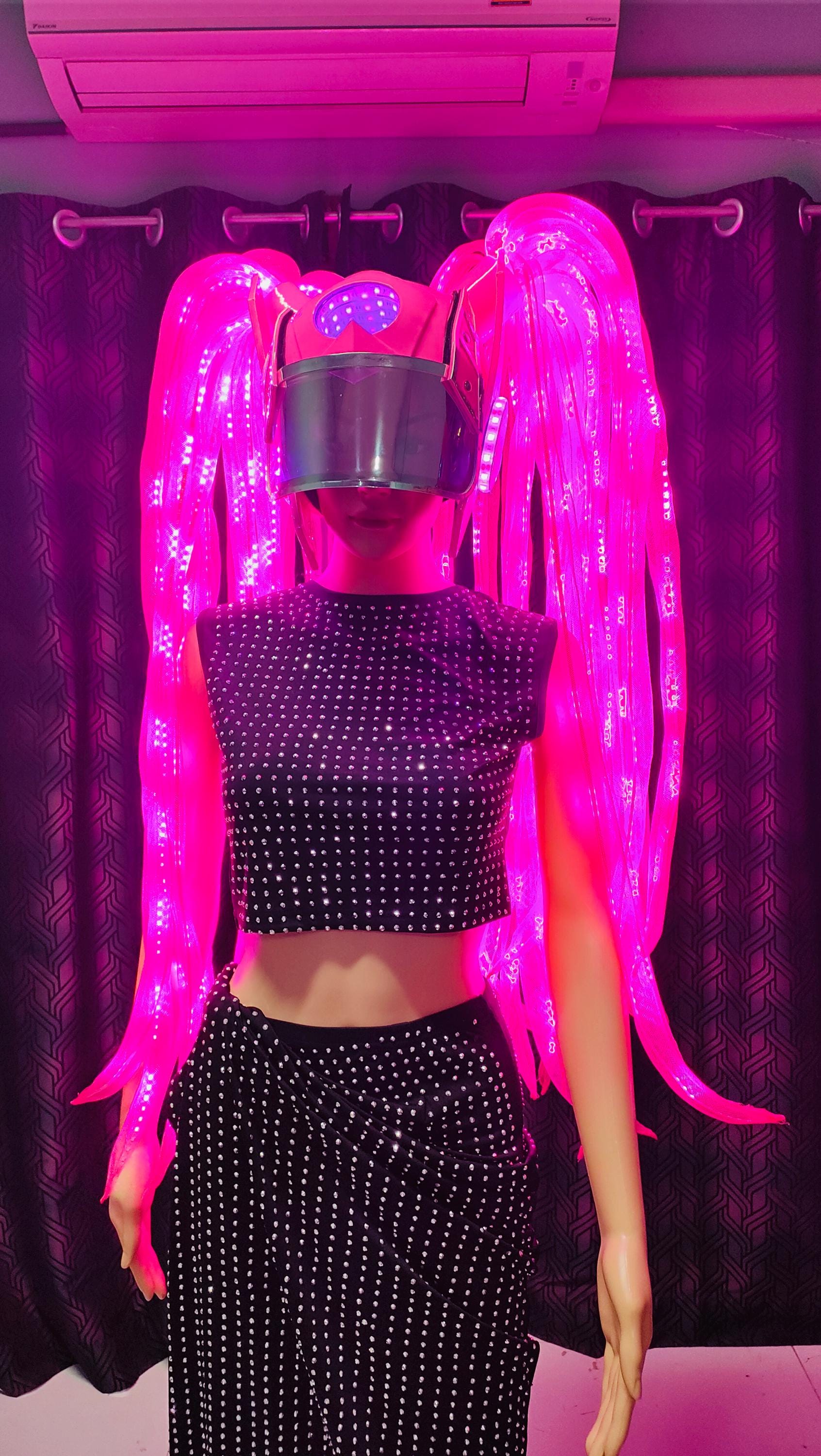 Robot LED Helmet, LED Hair, Futuristic Helmet, Cyborg Headpiece ...