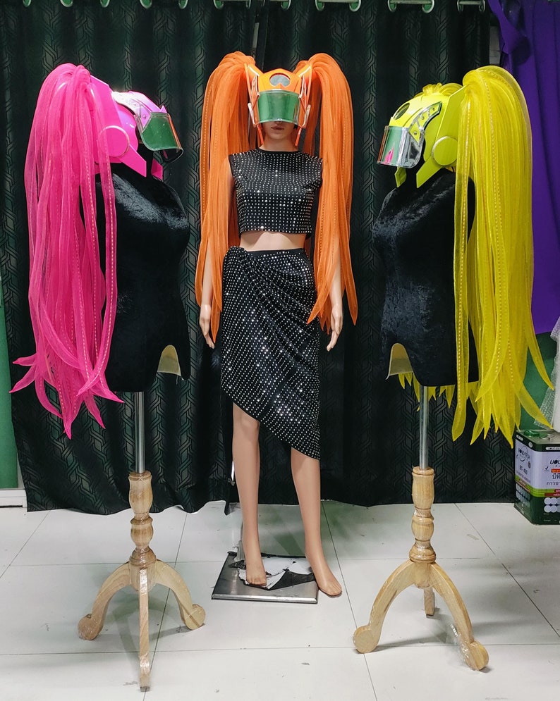 Robot LED Helmet, LED Hair, Futuristic Helmet, Cyborg Headpiece ...