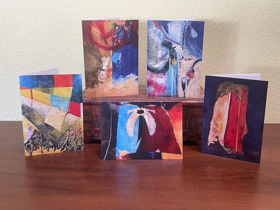 SET 5. Fine Art and Abstract Greetings Cards - Pack of Five. - Etsy