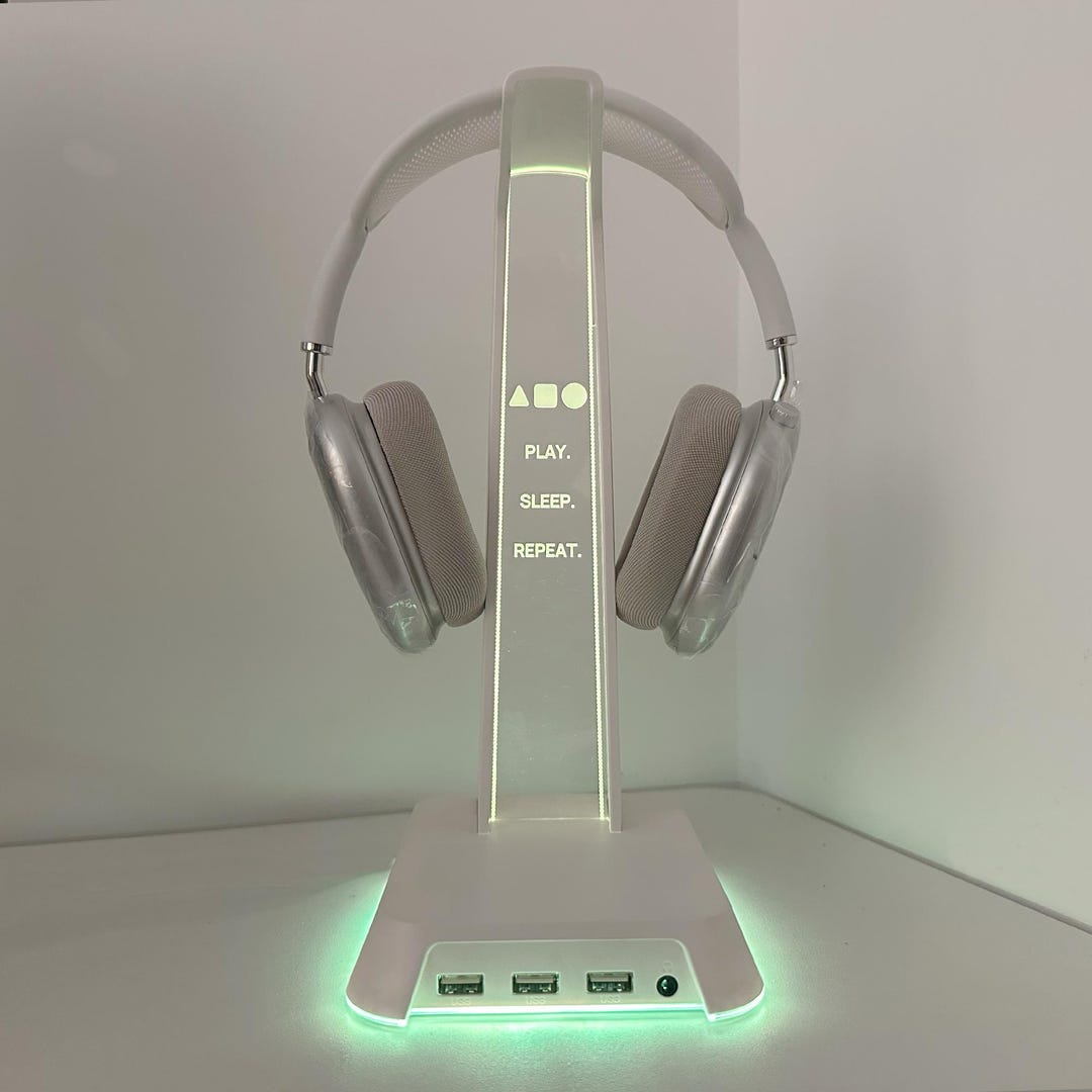 Minimalist Personalized RGB Headphone Stand - Custom Desk Accessory ...