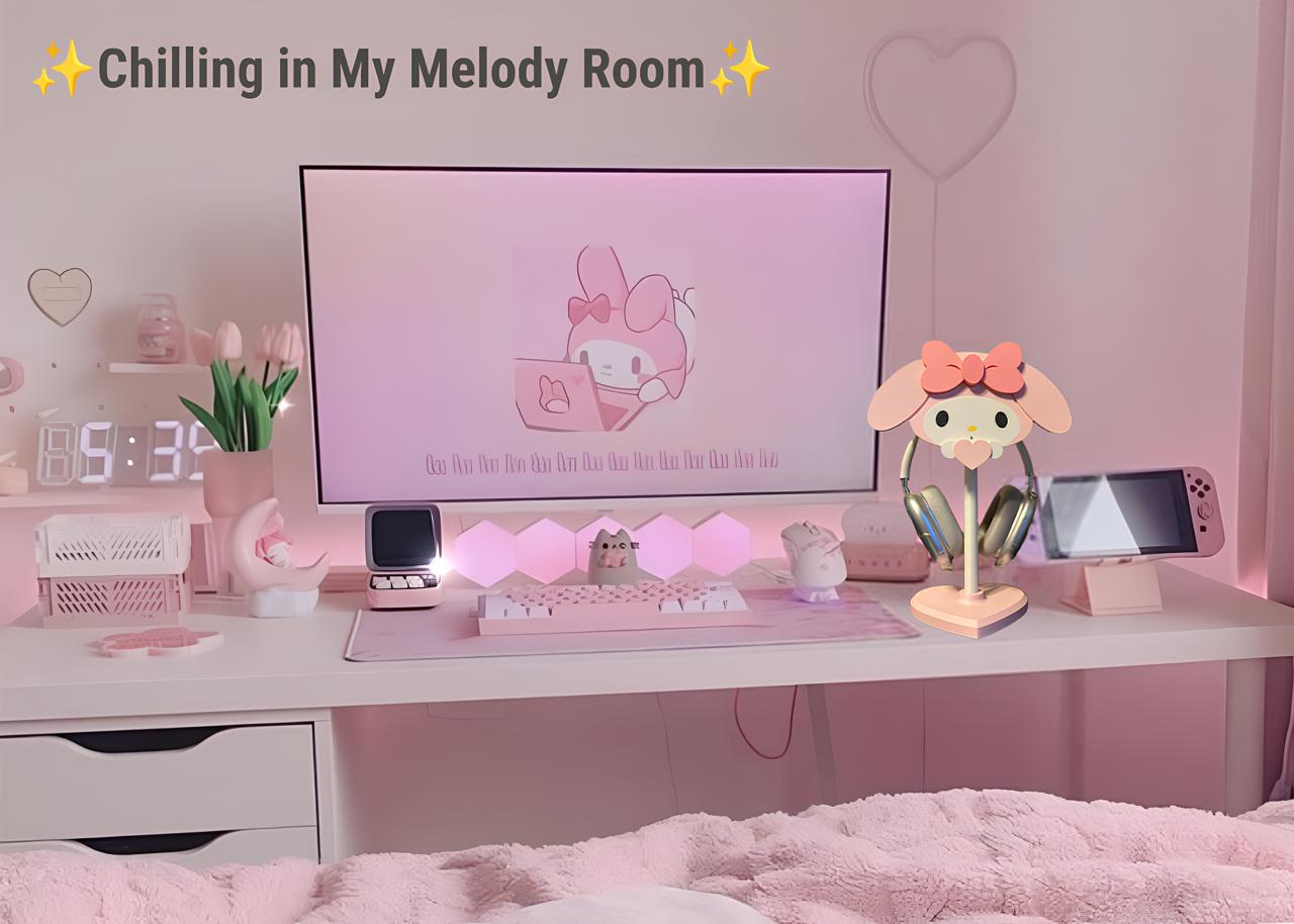 My Melody Headphone Stand & Controller Holder, Cute Sanrio Desk ...