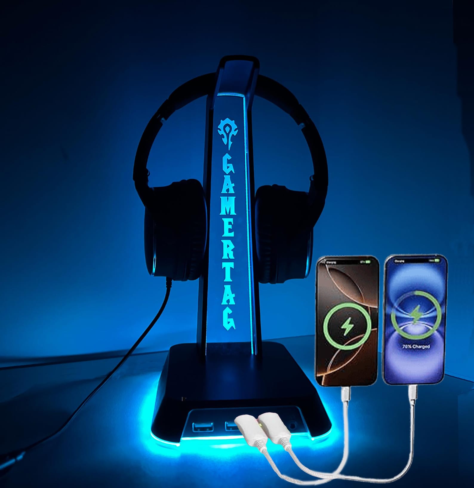World of Warcraft Horde Personalized Headphone Stand - Gamer Desk ...