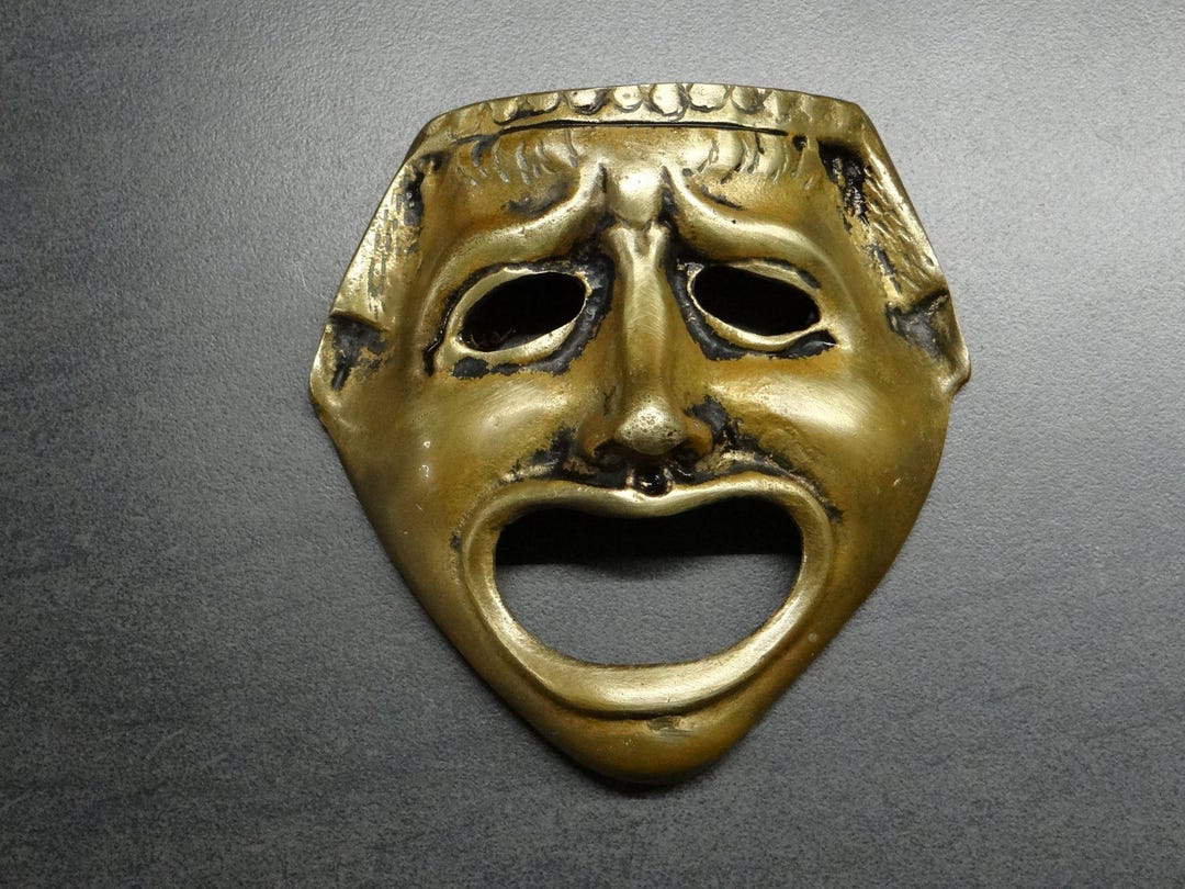 Vintage Brass Comedy & Tragedy Mask – Let the Ancients Whisper in Your ...