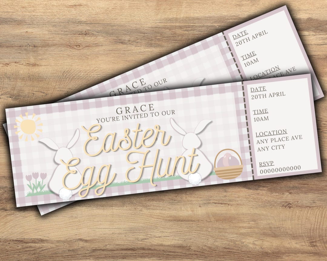 Digital Kids Easter Egg Hunt Ticket | Reveal Ticket | Easter Party ...