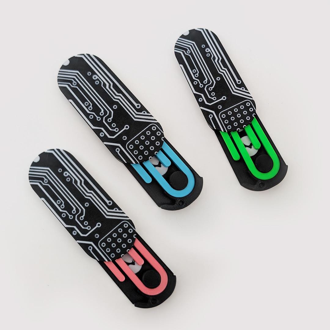 Cyberpunk Circuit Board Bookmark Set - Black and White Case ...