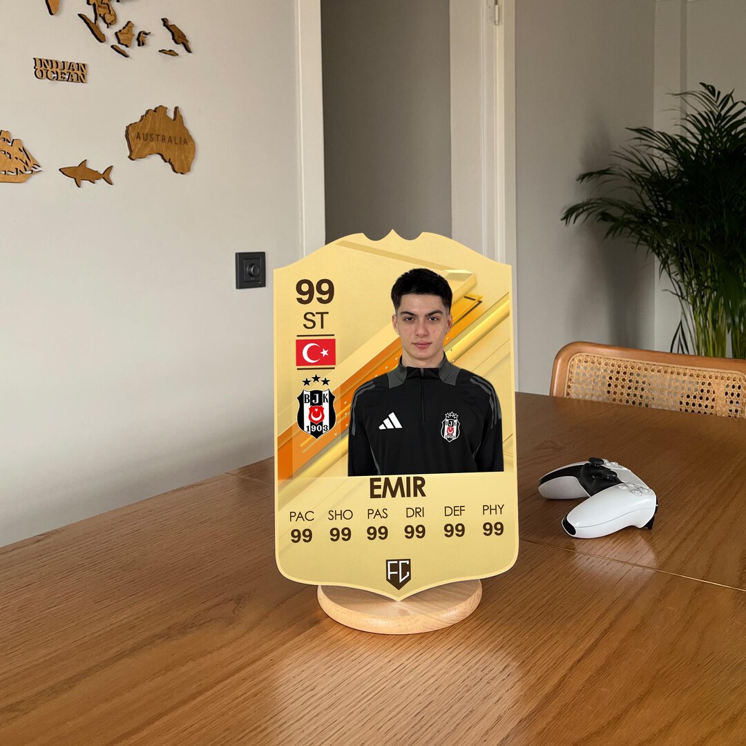 Personalized FIFA Card Gold Football Gift EAFC 24 Ultimate Team Fan ...
