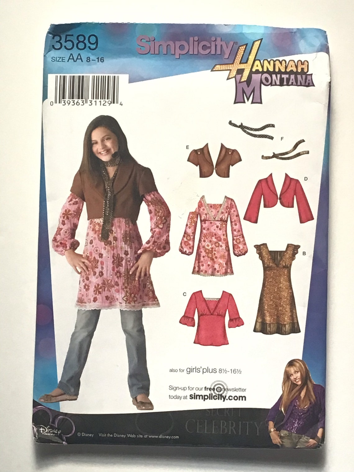 Hannah Montana Costume Pattern by Simplicity 3589 - Etsy