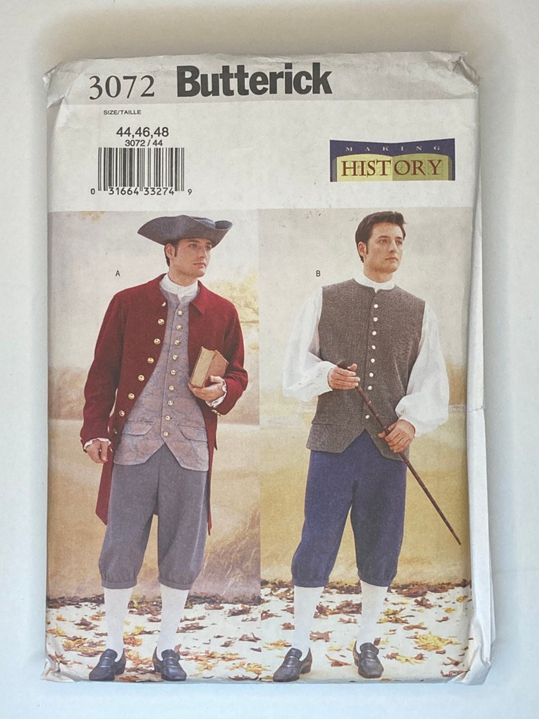 Men's Historical Costume Pattern by Butterick 3072L - Etsy