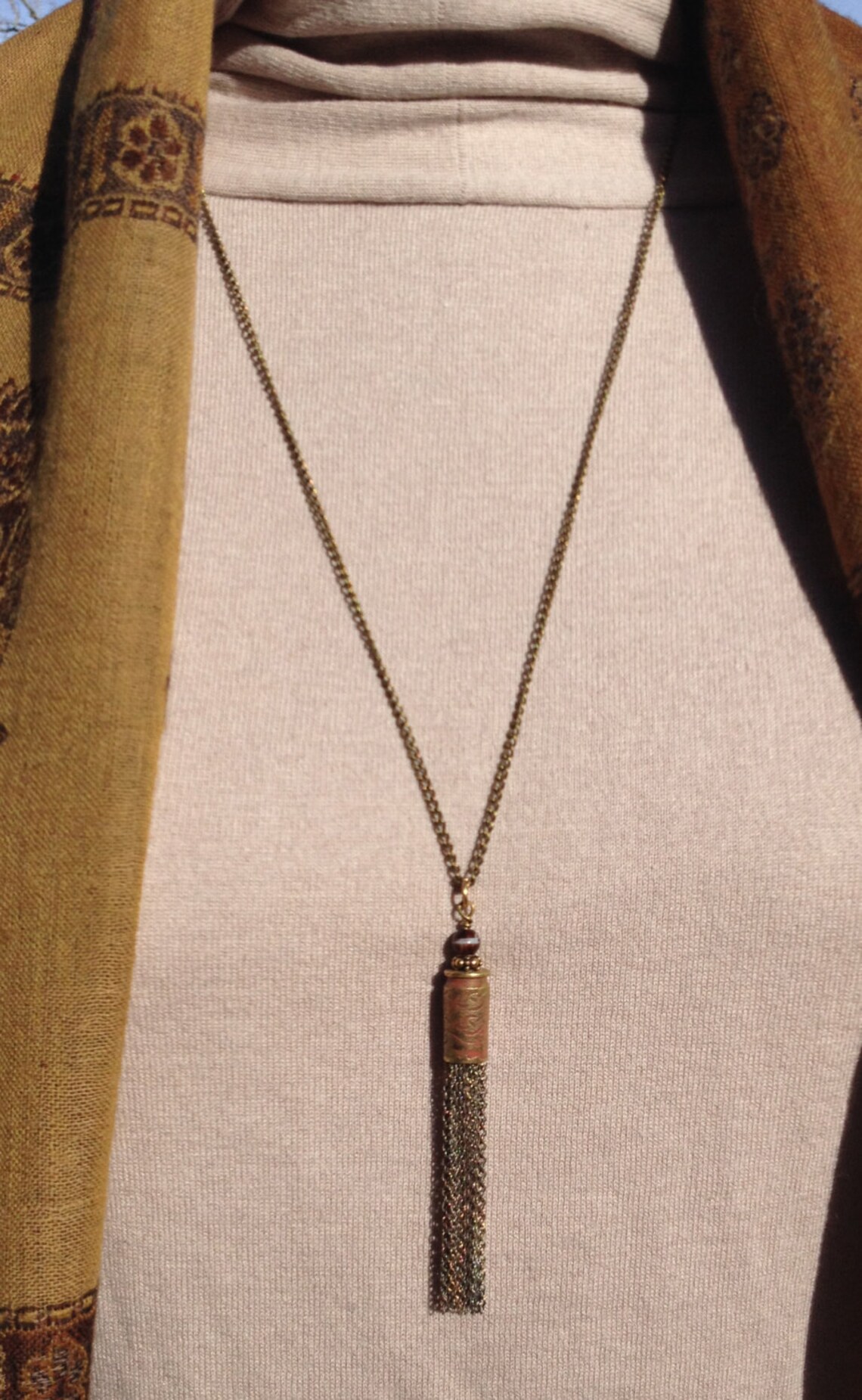 Etched Bullet Casing Pendant With Chain - Etsy