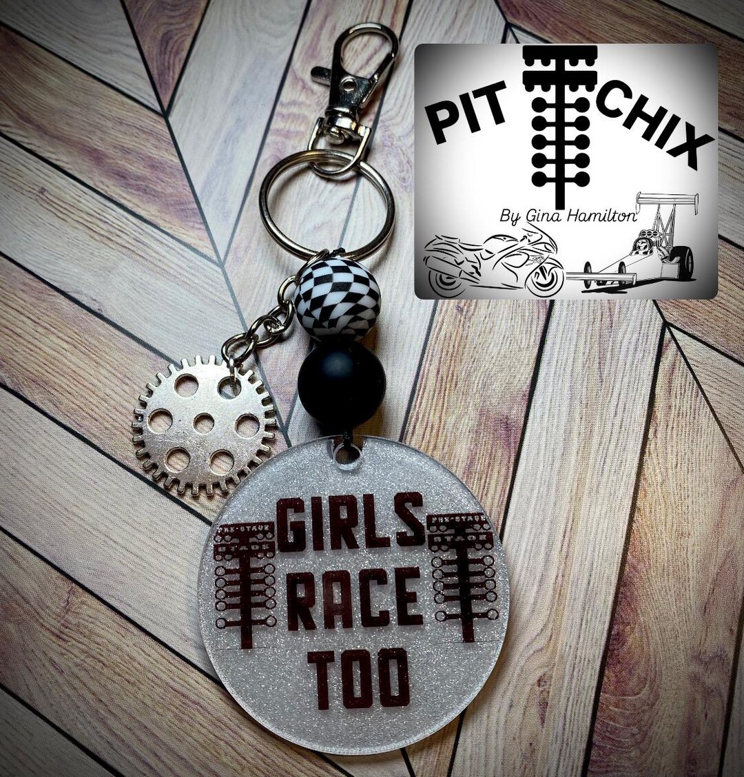 Girls Race Too Keychain, Drag Racing Keychain - Etsy