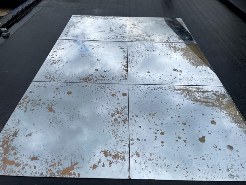 Distressed/antiqued Mirror Tiles, a Metallic Effect - Etsy