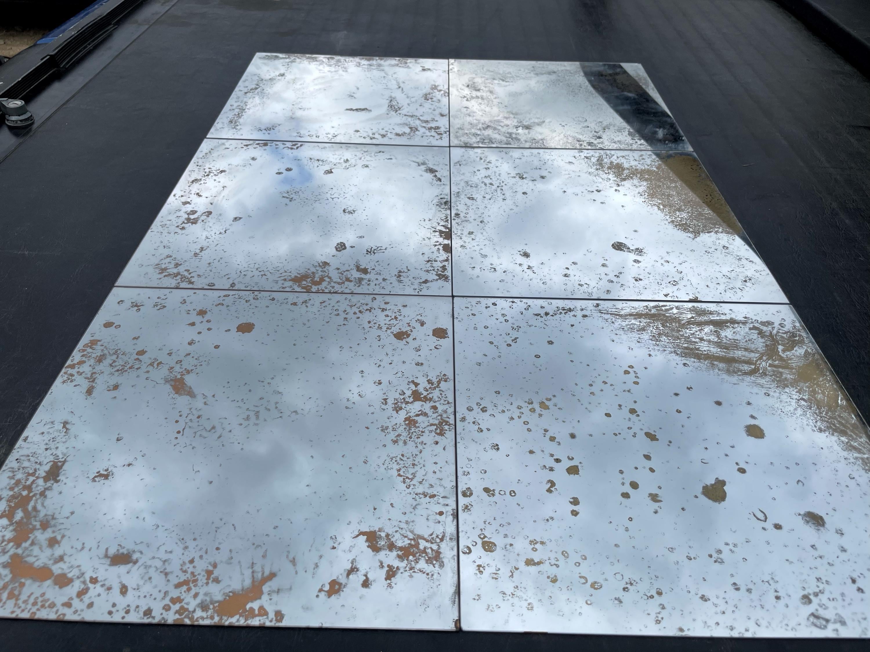 Distressed/antiqued Mirror Tiles, a Metallic Effect - Etsy UK