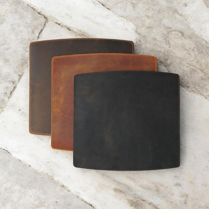 Personalized Leather Mouse Pad, Handmade Office Desk Mat - Etsy