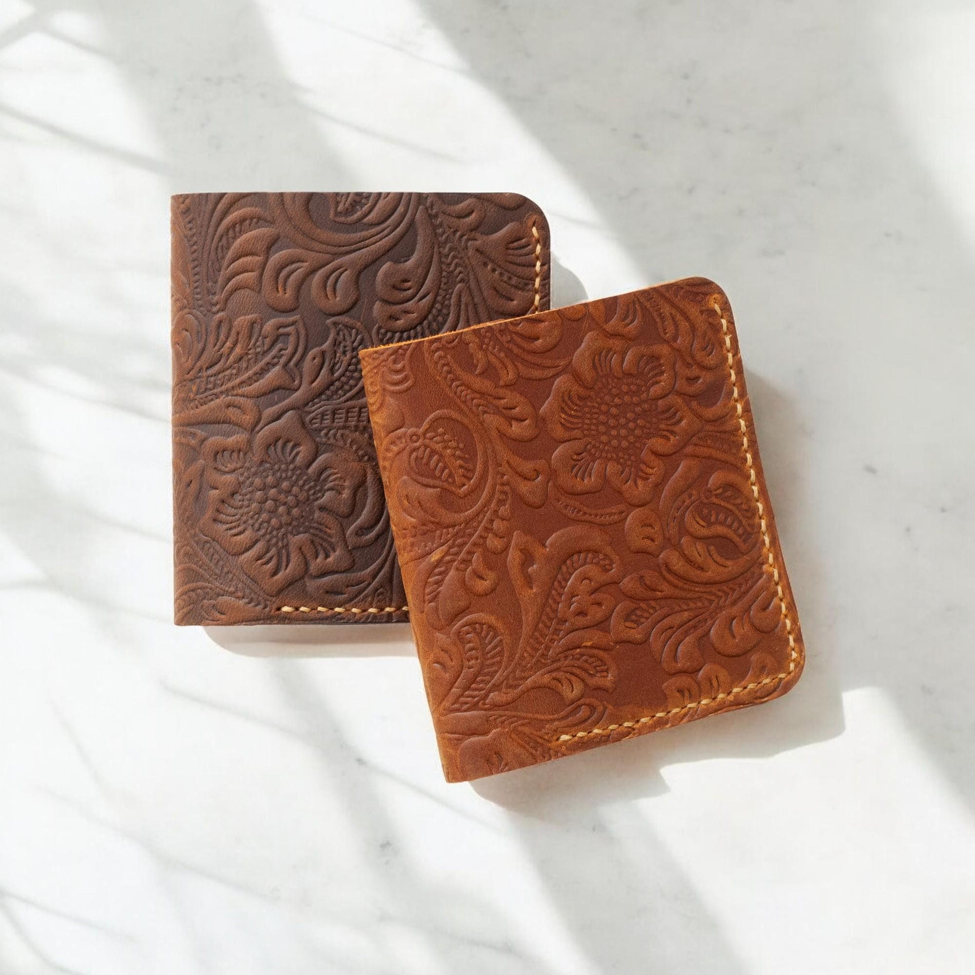 Personalized Leather Wallet, Handmade Custom Wallet, Coin Wallet, Front ...