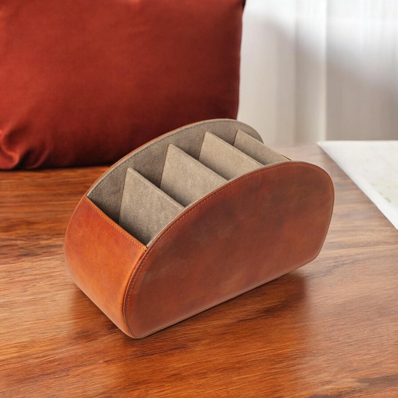Personalized Leather Remote Control Holder, Handcrafted Caddy ...
