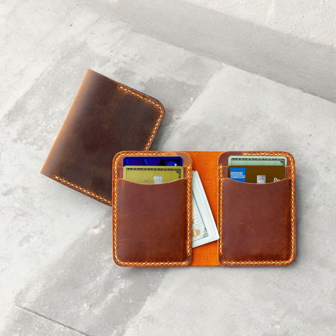 Personalized Leather Bifold Wallet, Custom Wallet, Slim Card Holder ...