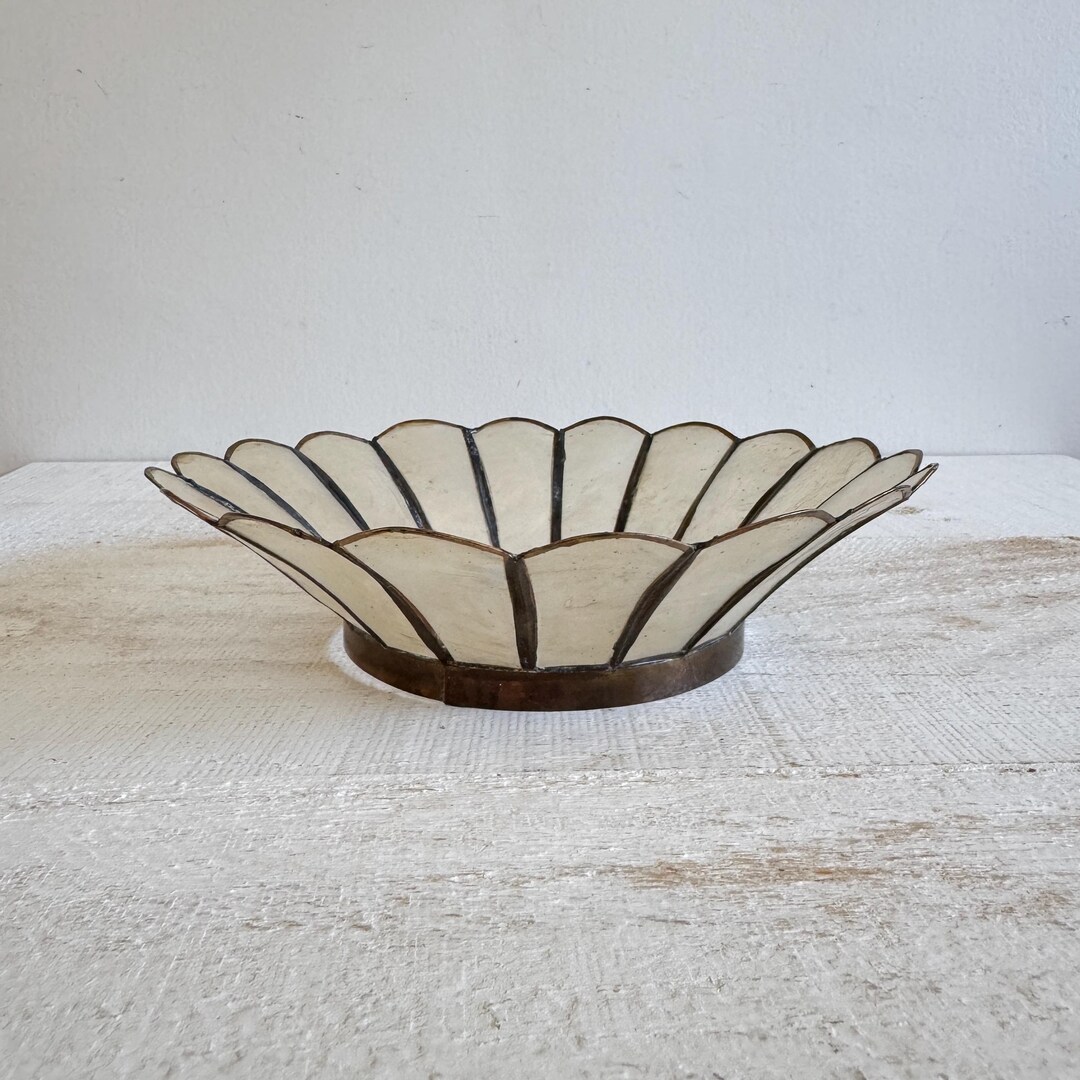 Vintage White Seashell Swag Lamp Shade - Top Shade Replacement Bib ...