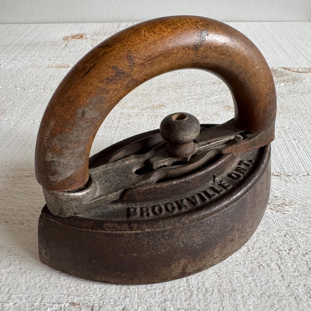 Vintage Sad Iron With Wooden Handle - Brockville Ontario Canada JAS ...