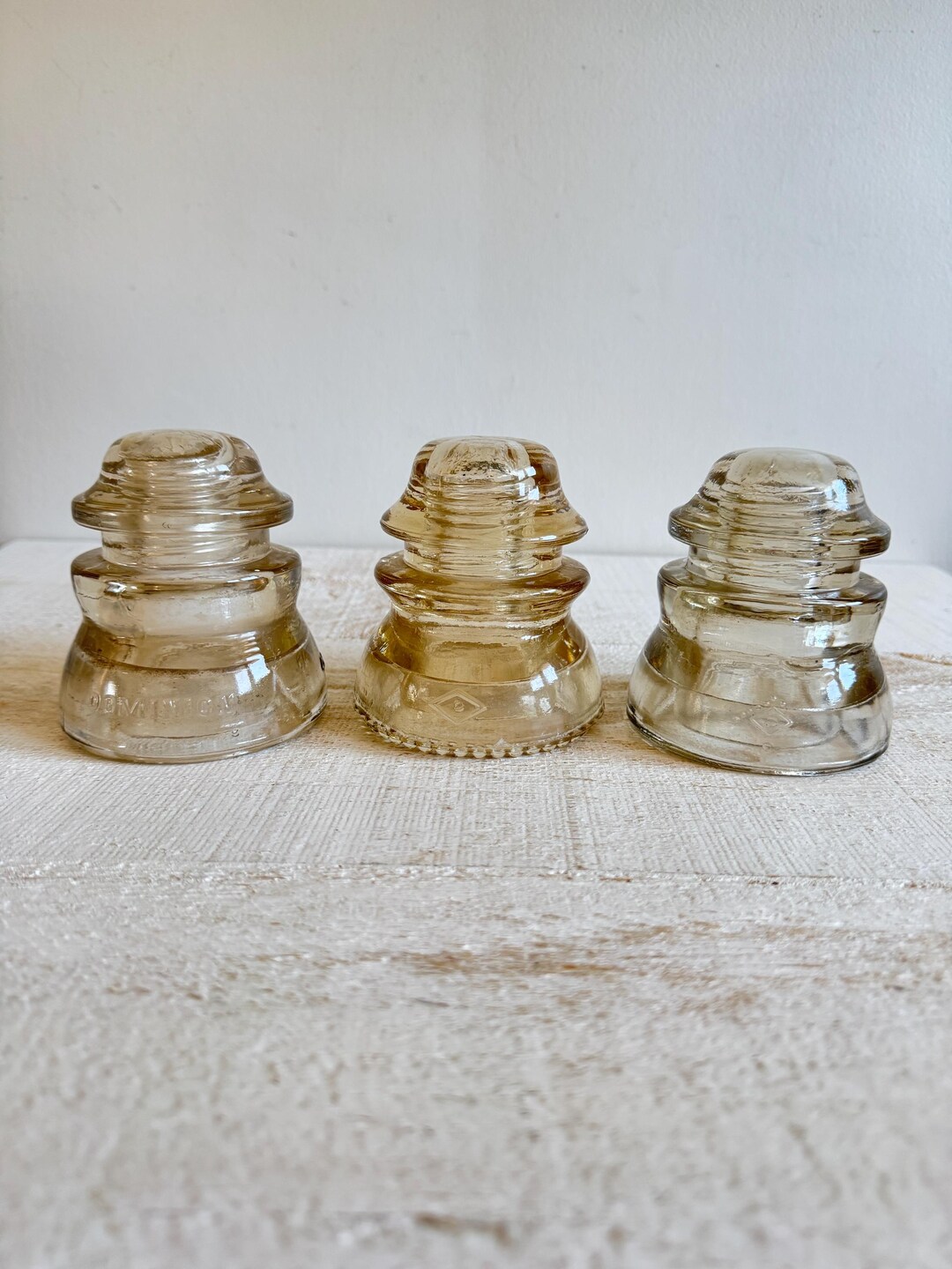 Vintage Mixed Set of Dominion Glass Insulators - Vintage Glass ...
