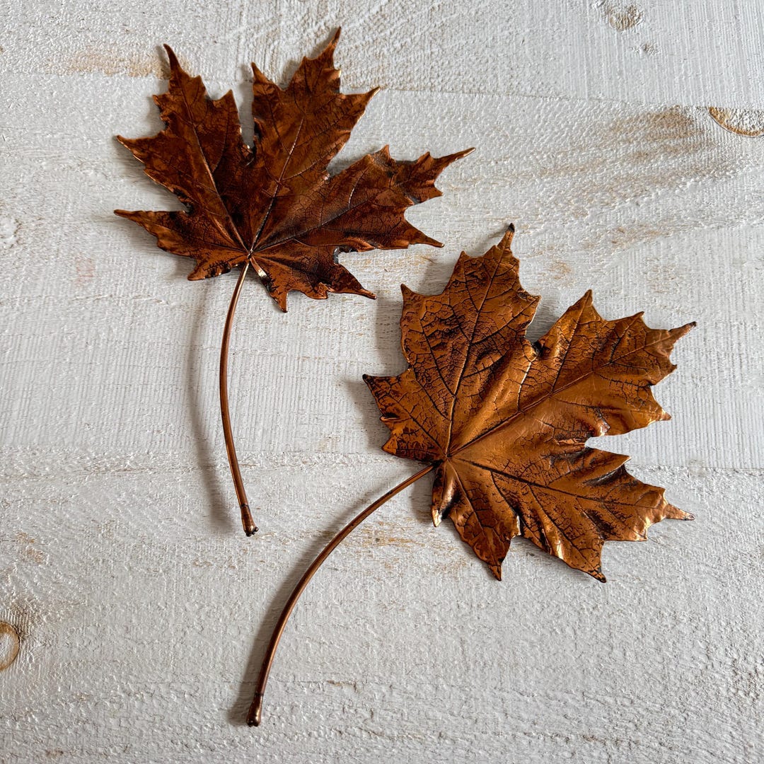 Vintage Canadian Copper Maple Leaf Wall Decor Signed by Artist - Canada ...
