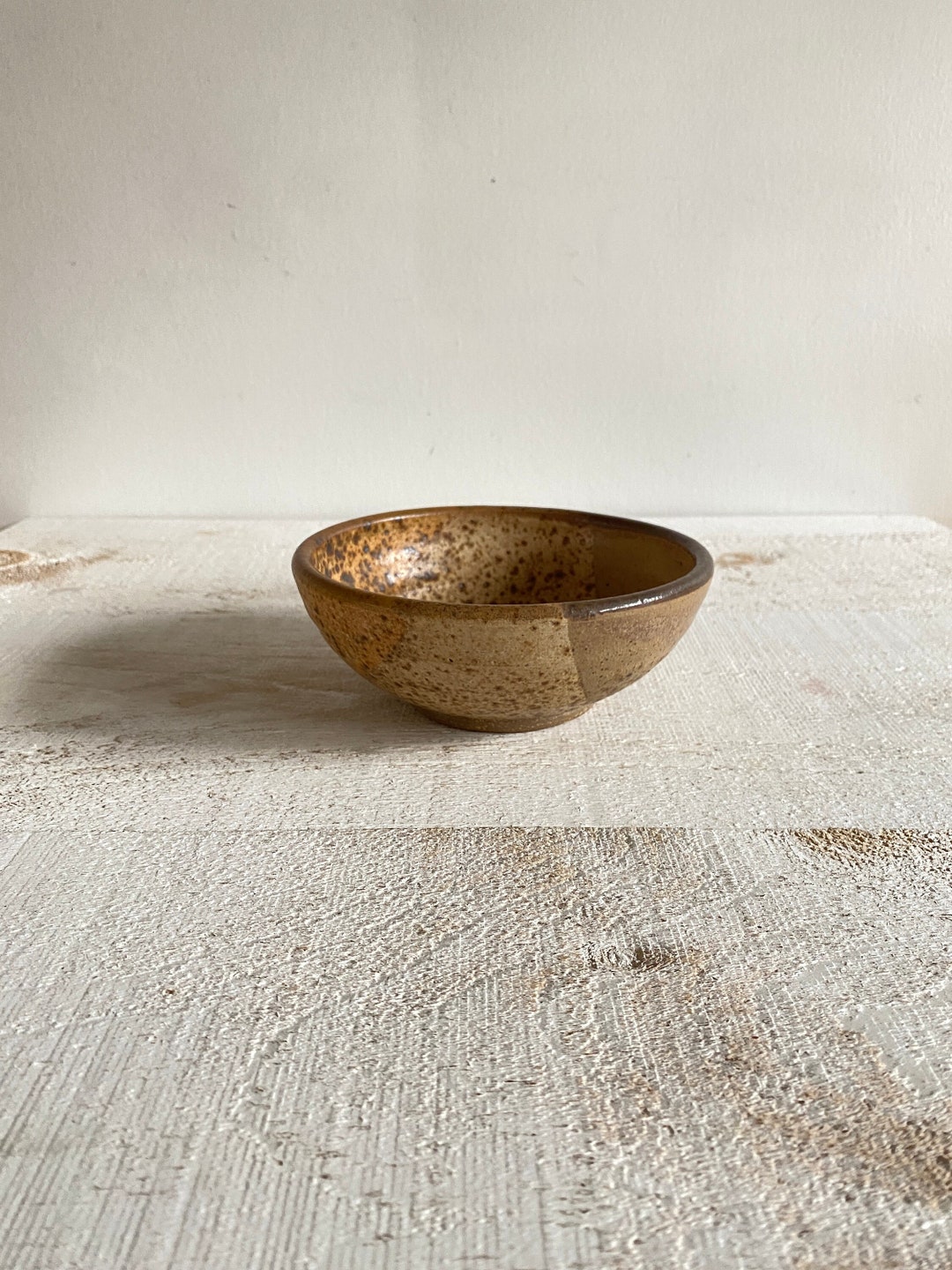 Small Speckled Pottery Bowl 6 Brown Cream and Orange Pottery Vessel - Etsy