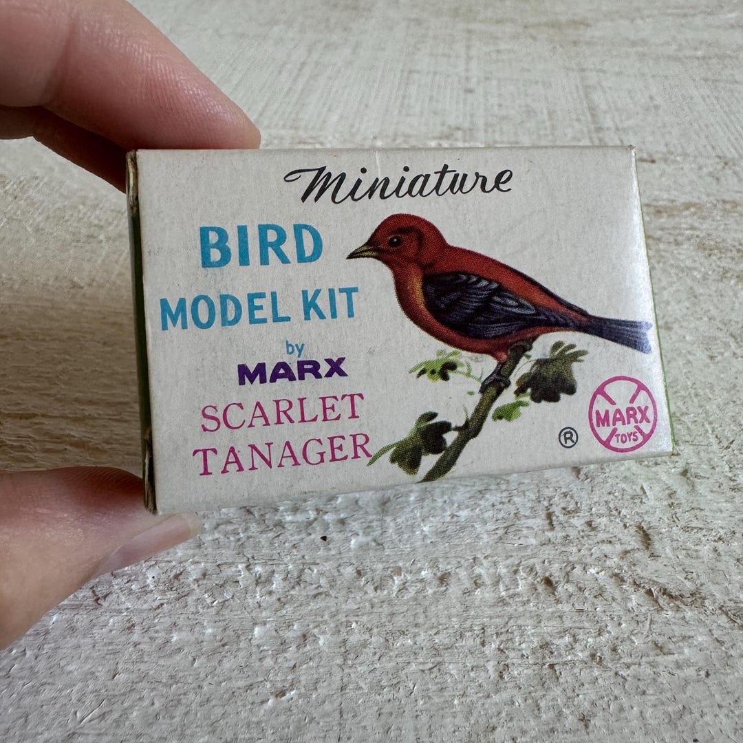 Vintage Miniature Bird Model Kit by Marx - Plastic Scarlet Tanager Bird ...
