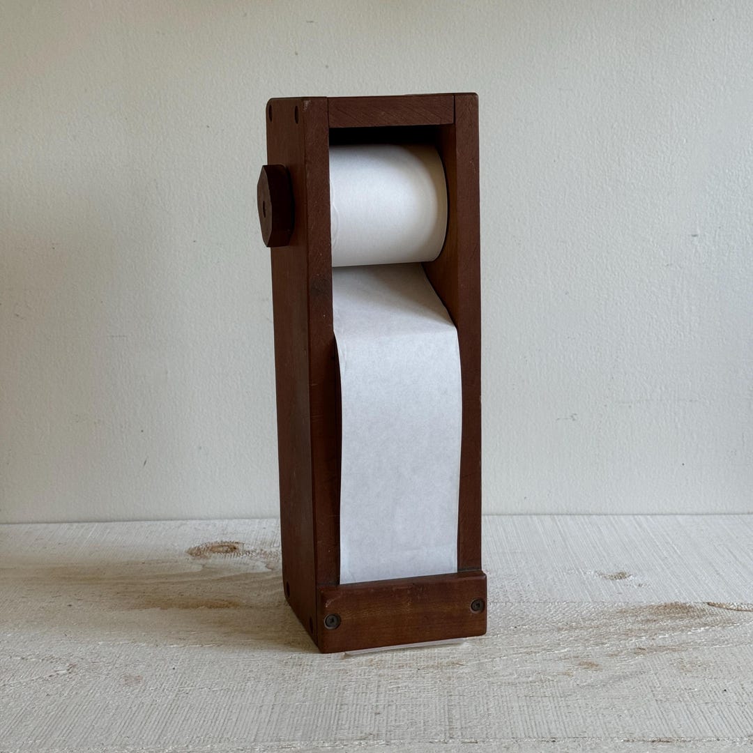 Vintage Wood Note Holder Box Rolled Receipt Paper Holder for Grocery ...