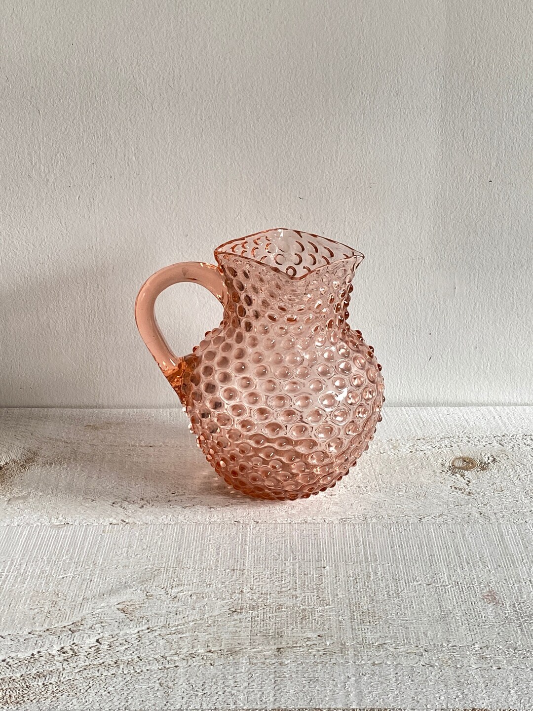 Vintage Pink Hobnail Glass Pitcher Collectible Vintage Glass - Etsy