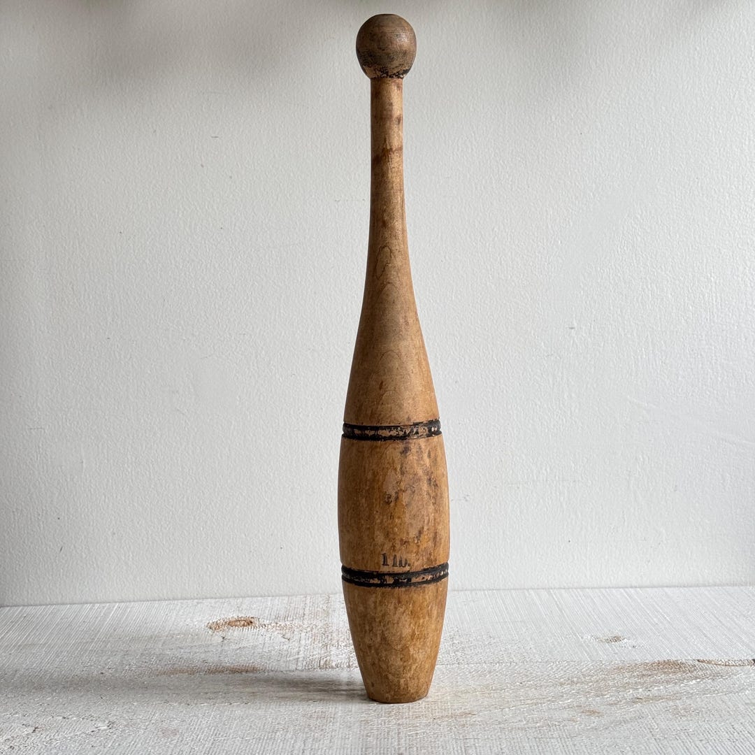 Vintage 1lb Wooden Juggling Pin Vintage Wood Circus Exercise Club With ...
