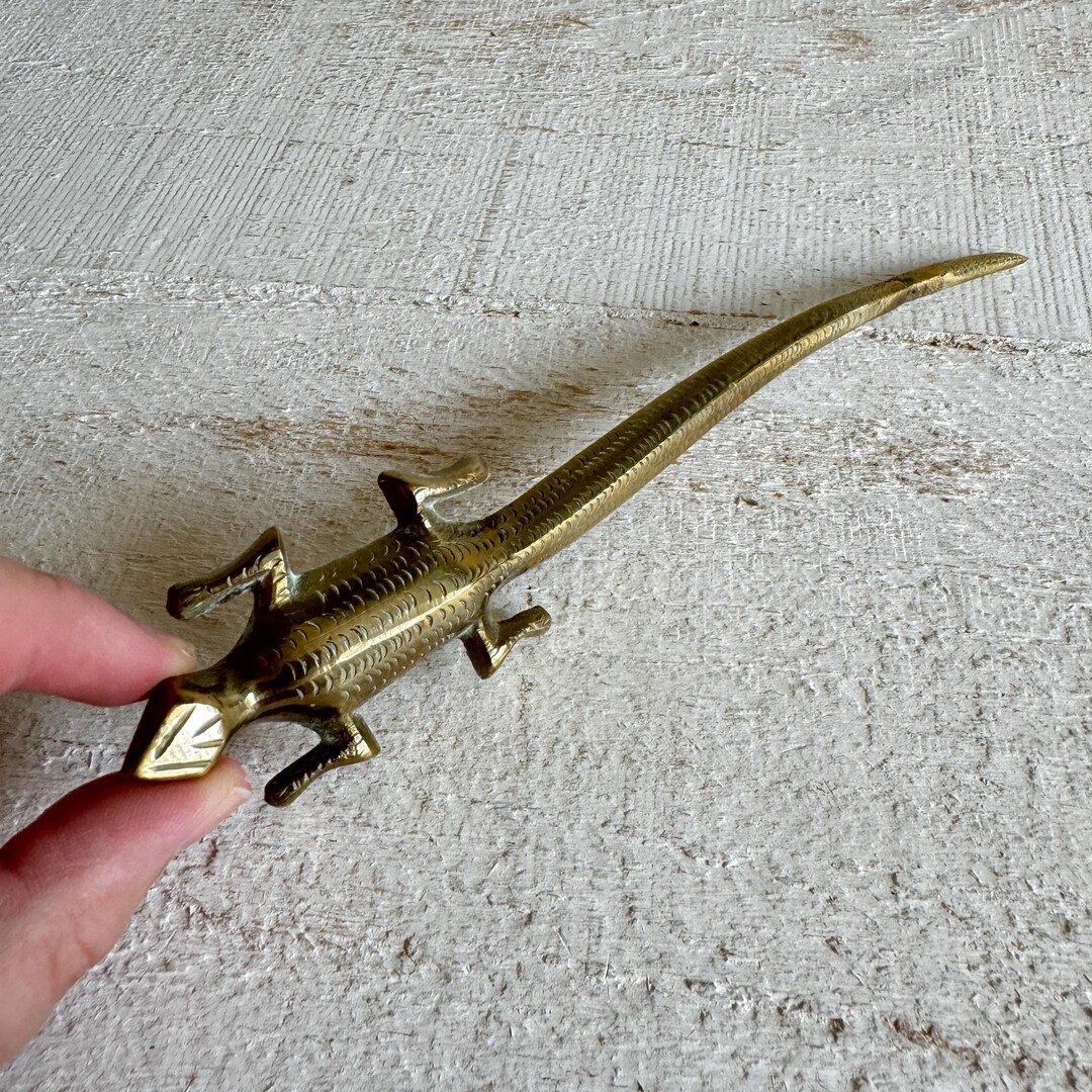 Vintage Brass Lizard Letter Opener Vintage Brass Gecko Salamander ...
