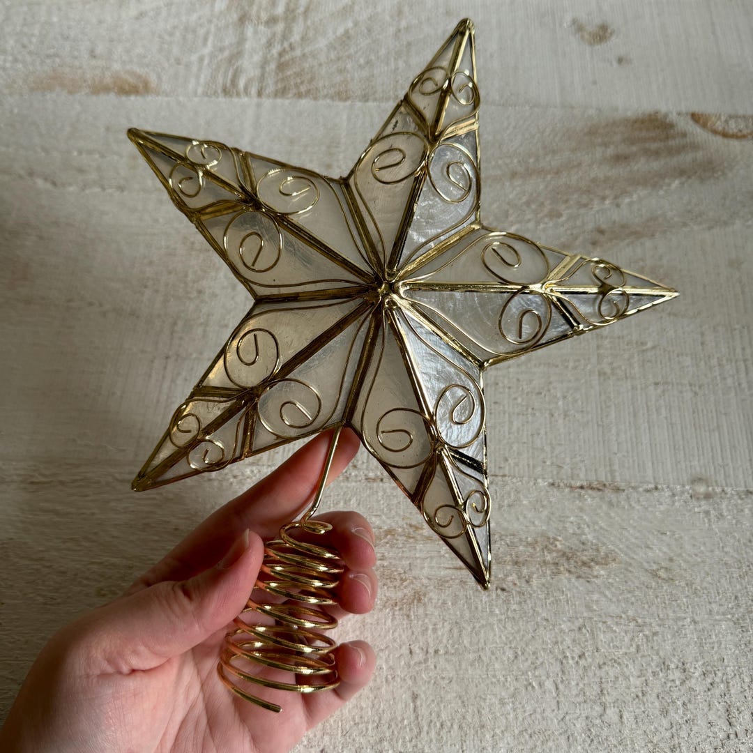 Capiz Shell With Metal Detailing Star Tree Topper Vintage Star Holiday ...